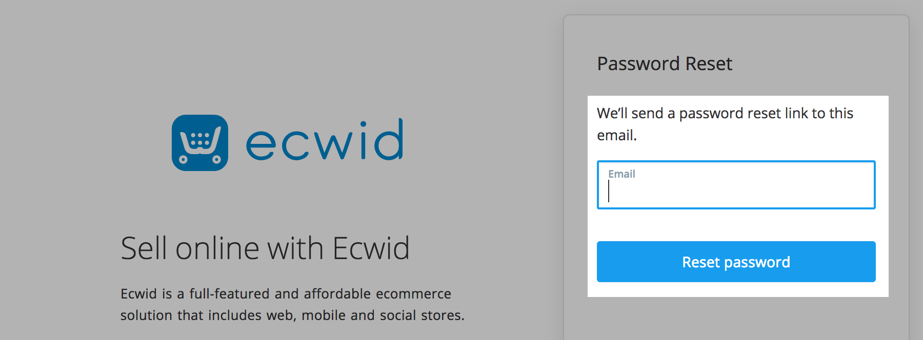 Resetting your password – Ecwid Help Center