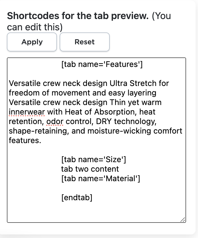 Organizing product description with tabs and blocks – Ecwid Help Center