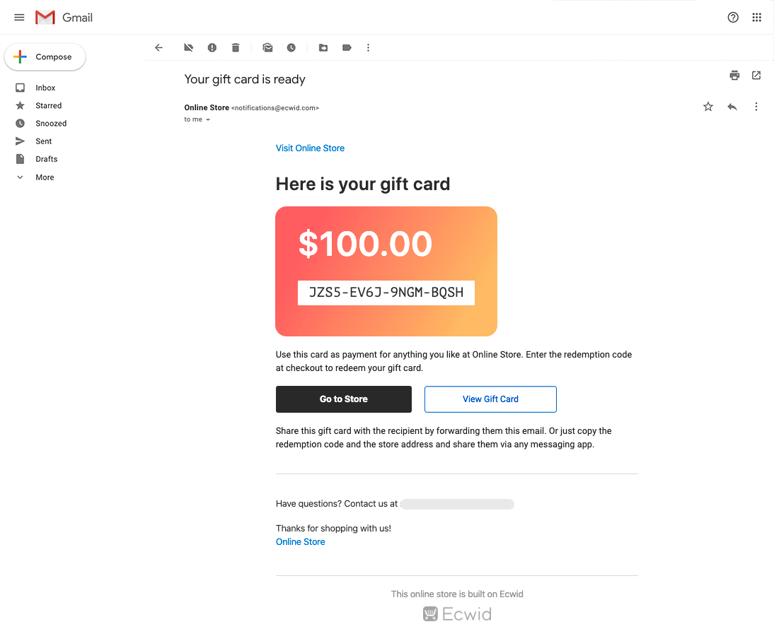 Gift cards Ecwid Help Center
