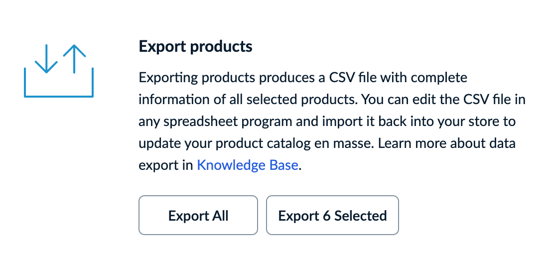 Exporting your store catalog – Ecwid Help Center