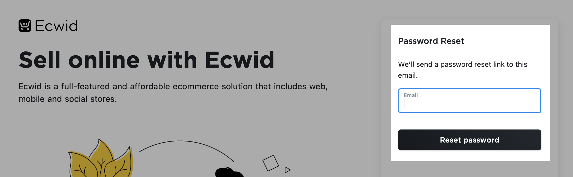 Resetting password – Ecwid Help Center