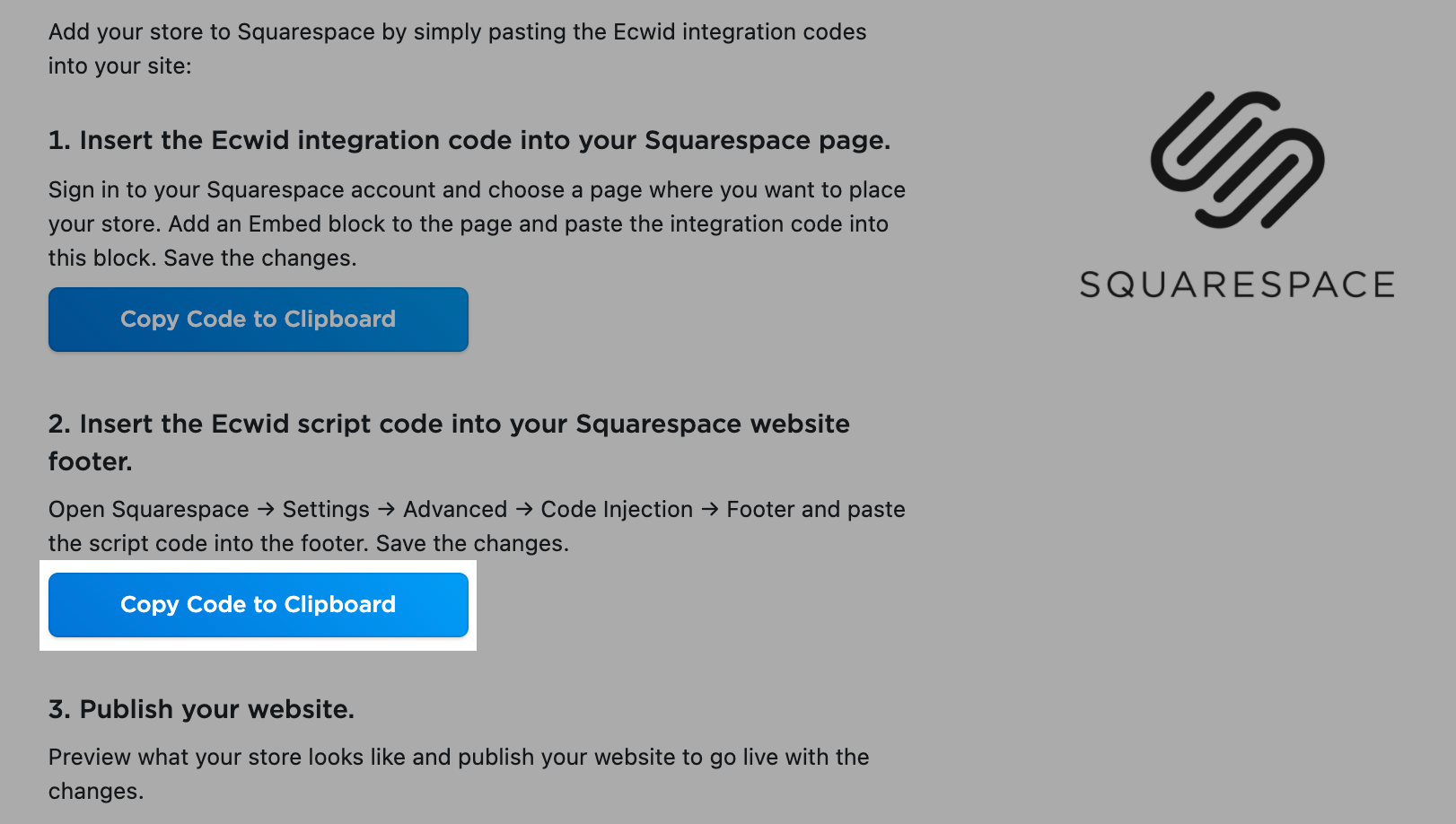 Selling on Squarespace with Ecwid – Ecwid Help Center