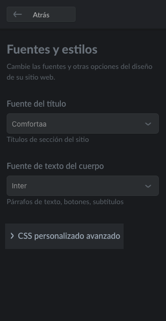 Aplicar un diseño personalizado a Instant Site con CSS – Centro de ayuda