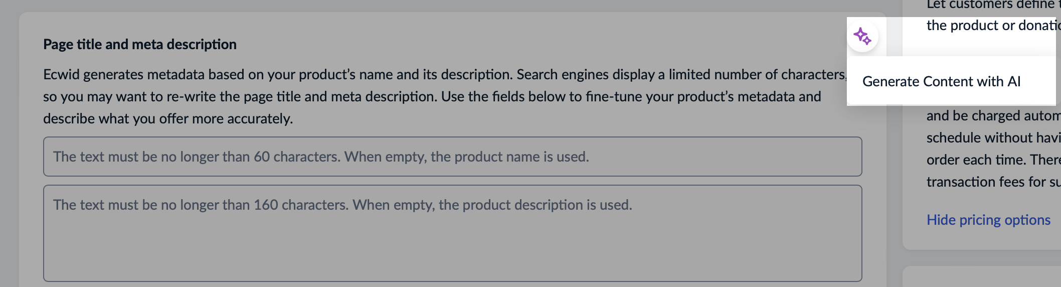 Creating, formatting, and translating product descriptions with AI – Ecwid Help Center