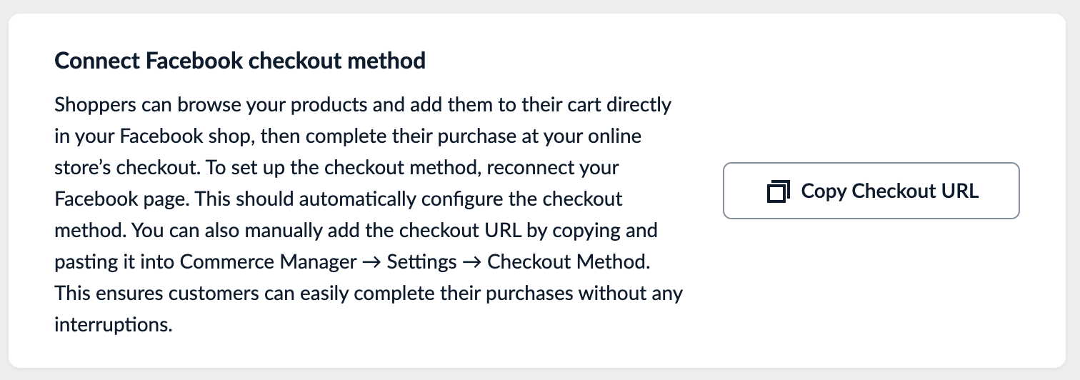 Adding a link to your site checkout to sell on Facebook and Instagram ...
