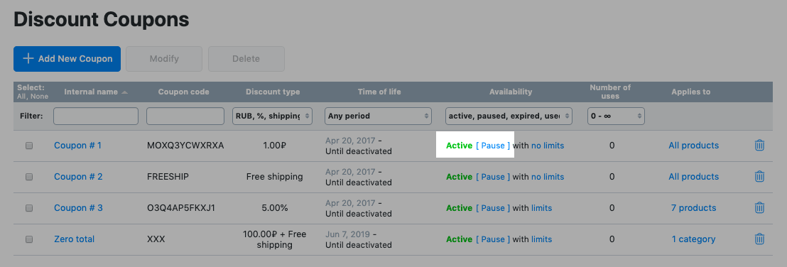 Setting up discount coupons – Ecwid Help Center