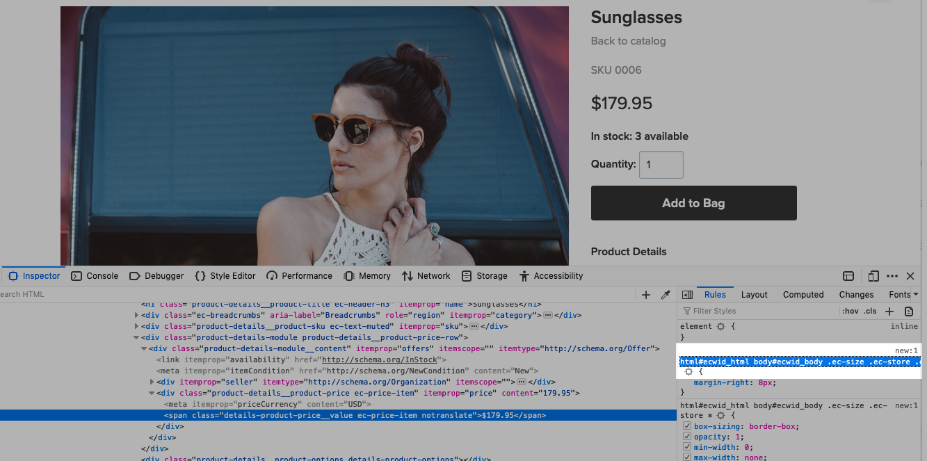 Finding Ecwid storefront CSS selectors – Ecwid Help Center Finding Ecwid storefront CSS selectors – Ecwid Help Center