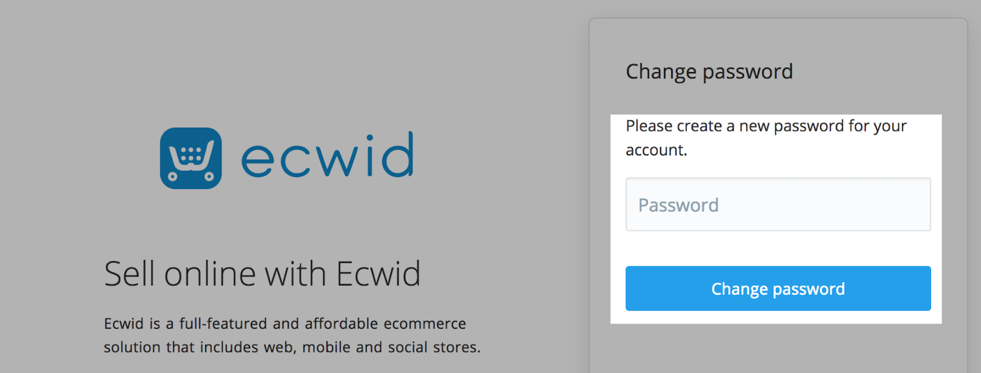 Resetting password – Ecwid Help Center
