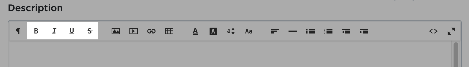 Using the built-in text editor – Ecwid Help Center