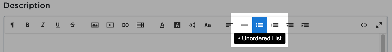 Using the built-in text editor – Ecwid Help Center