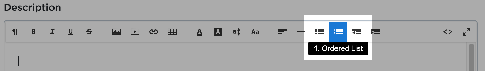 Using the built-in text editor – Ecwid Help Center