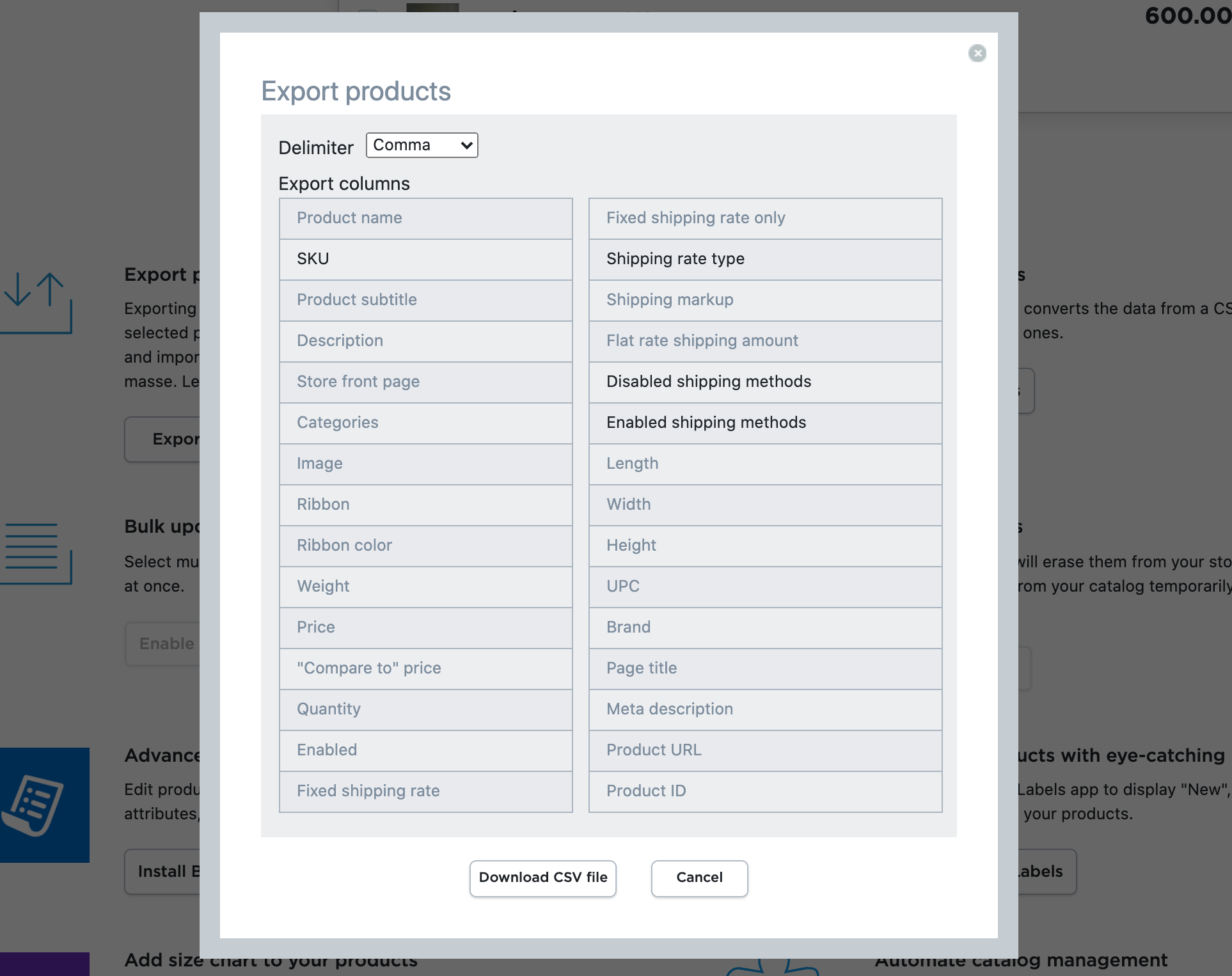 Setting up product-specific shipping methods for a large catalog ...