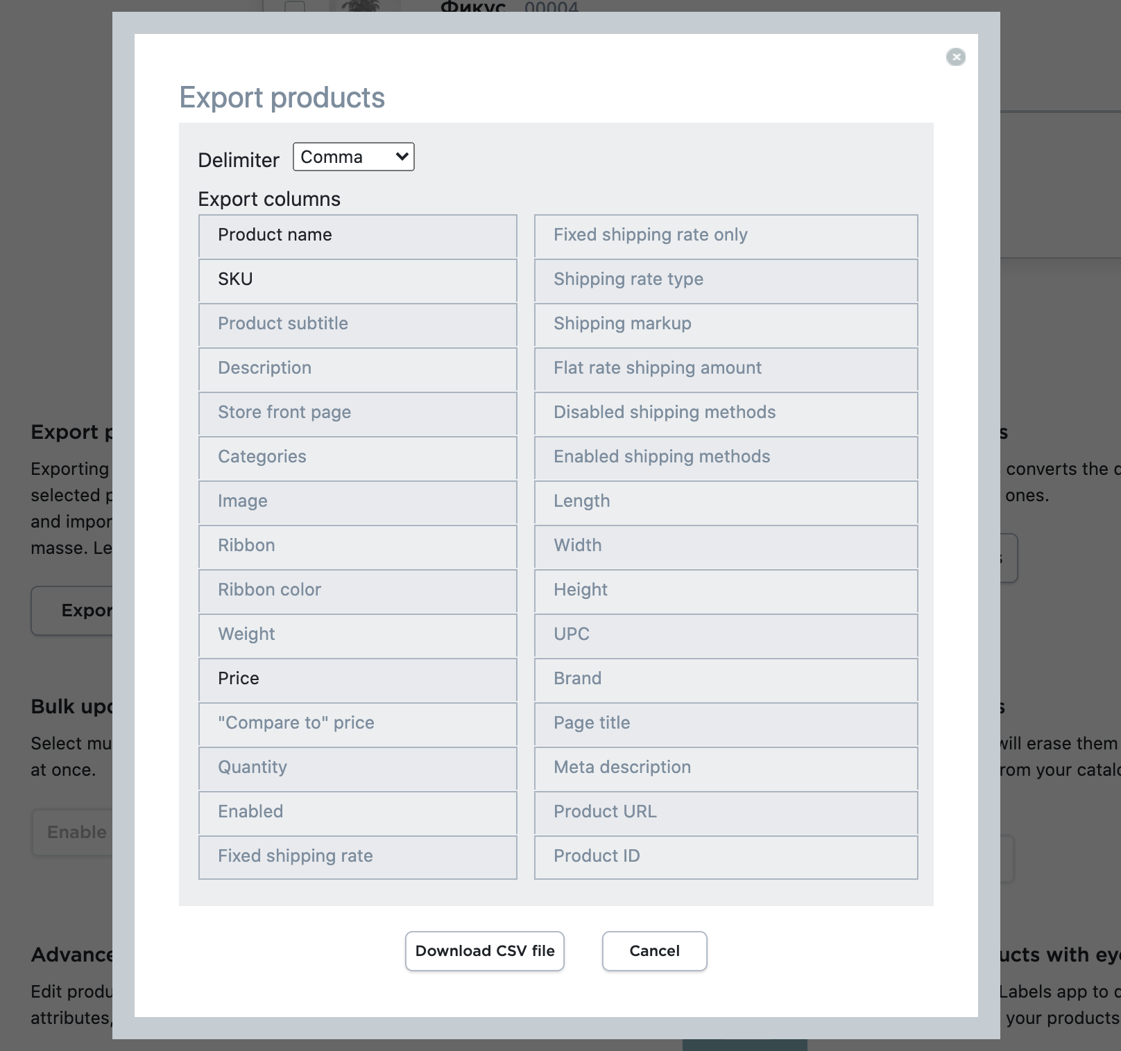 Updating Prices In Bulk Through Csv Legacy Ecwid Help Center
