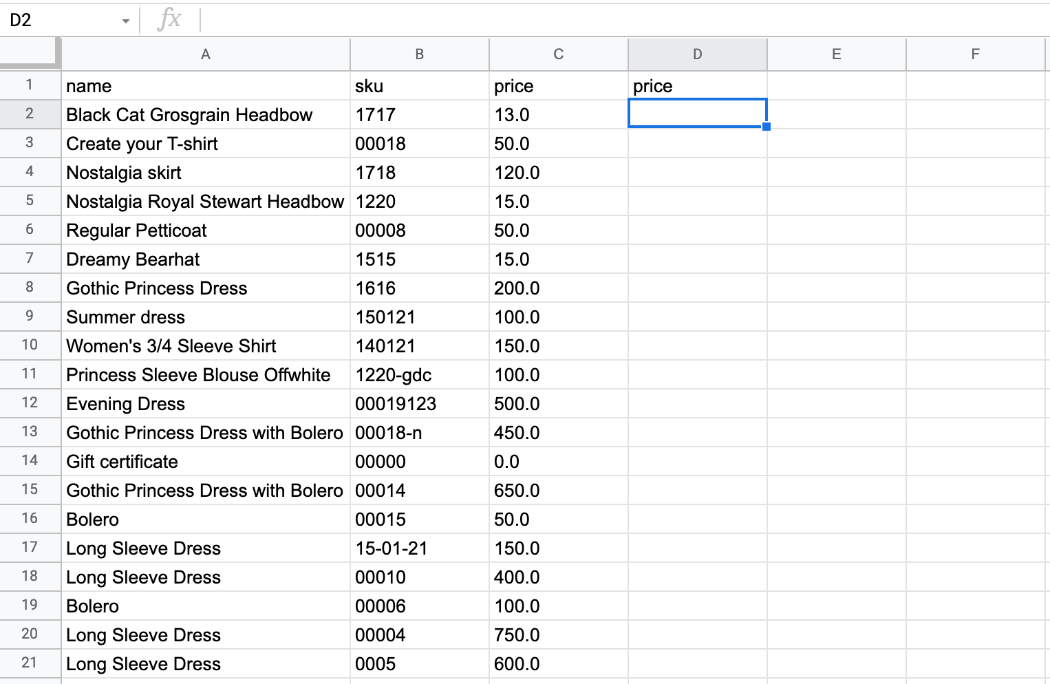 Updating Prices In Bulk Through Csv Legacy Ecwid Help Center
