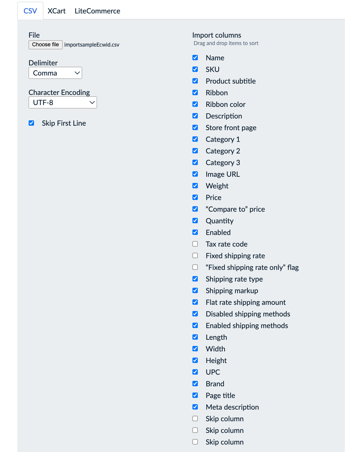 Importing products to Ecwid store (legacy) – Ecwid Help Center