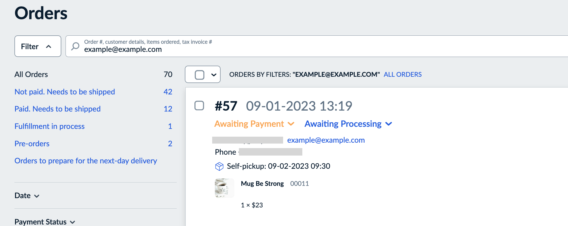 Searching and filtering orders – Ecwid Help Center
