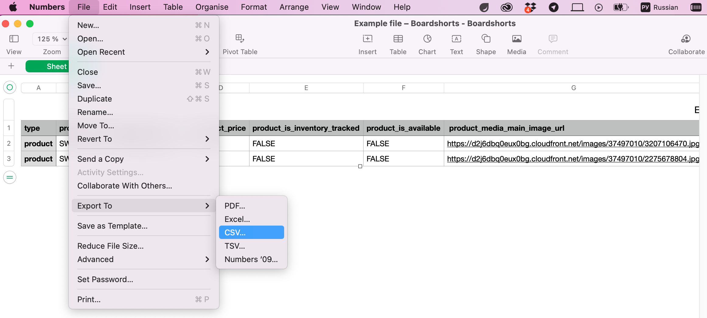 Opening And Saving CSV Files In Numbers Ecwid Help Center
