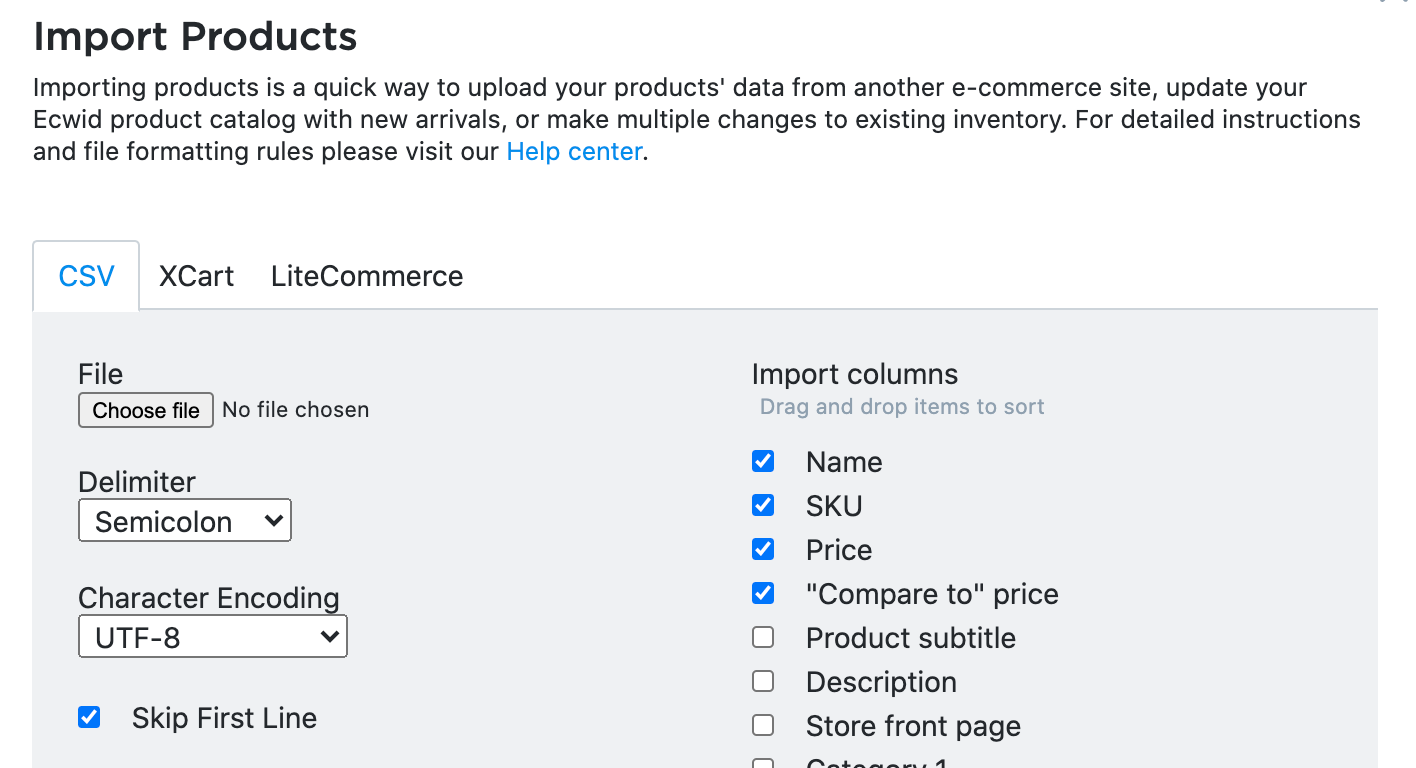 Adding sale prices through CSV (legacy) – Ecwid Help Center
