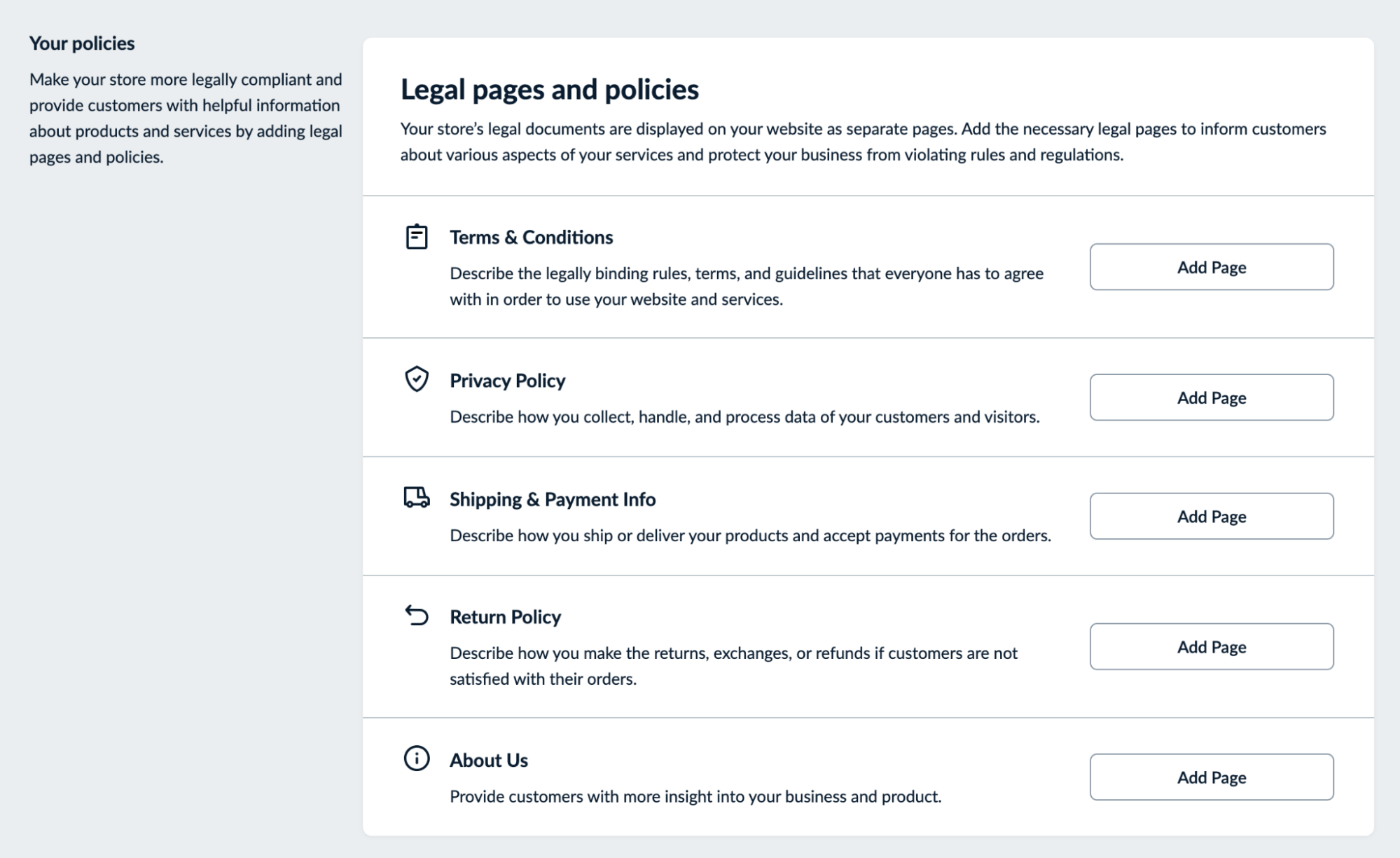 Legal pages in your Ecwid store – Ecwid Help Center
